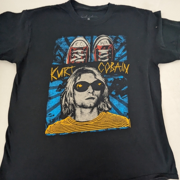 Kurt Cobain | Tops | Kurt Cobain 22 Tee Bold Graphic Of The Iconic Rock ...